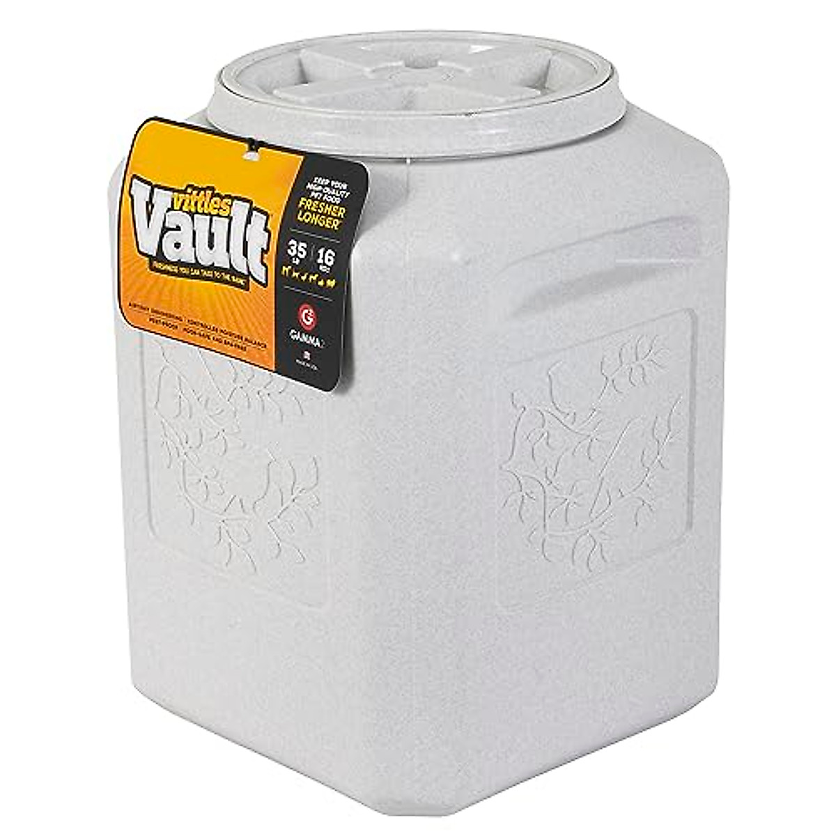 Gamma2 Vittles Vault Bird Seed Storage Container, Up to 35 Pounds Dry Pet Food Storage, Made in USA