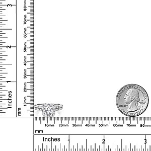 Gem Stone King 925 Sterling Silver Moissanite Women Wedding Engagement Ring Band Bridal Set (1.62 Cttw, Available in size 5, 6, 7, 8, 9)