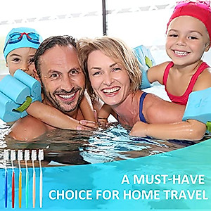 Honeydak 300 Pieces Disposable Toothbrushes Individually Wrapped Toothbrushes Medium Soft Tooth Brush Manual Travel Toothbrush Set for Adults Kids Travel Toiletries, 6 Colors