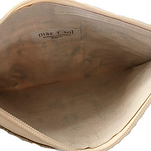 Mar Y Sol Women's Selva Zig Zag Slim Raffia Straw Clutch (Multi)