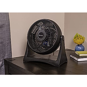 Comfort Zone CZHV8T 8" Turbo Desk Fan-3 Speed Motor-High Power Air Circulator with Adjustable Tilt and Carry Handle-Wall Mountable-Black
