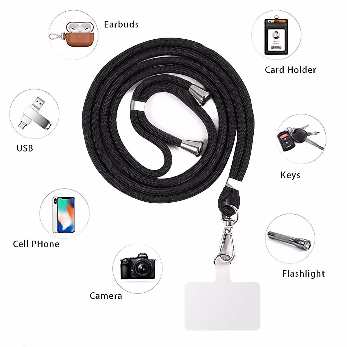 Shantime Emporia Smart 5 Case + Universal Mobile Phone Lanyards, Neck/Crossbody Soft Strap Silicone TPU Cover Bumper Shell for Emporia Smart 5 (5.5”)