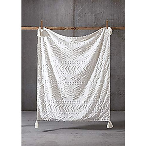 Brooklyn Loom Jameson Tufted Chenille Throw Blanket, 50x60, White