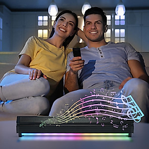 Delxo Pro Wireless Bluetooth Speakers with Lights,24W Loud Stereo Bluetooth Speaker Extra Bass Sound Bar for TV, PC,Tablet and Phone,TWS Pairing FM Radios Portable Speaker for Home,Party,Outdoor,Shops