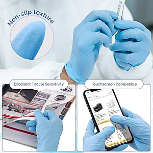 JMU Nitrile Gloves Disposable Latex Free Medium, 200 Count,3.5Mil,Blue