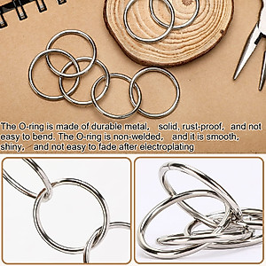 90Pcs 6 Sizes Silver Metal O Rings Multi-Purpose Heavy Duty Round Ring for Hardware Bags Belts Dog Leashes Hanging Basket DIY Craft Supplies, 15mm, 20mm, 25mm, 32mm, 38mm, 50mm