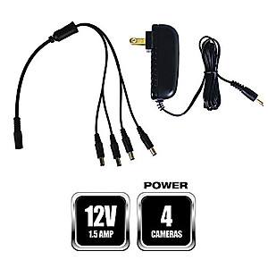 Night Owl Security Camera Power Adapter with 4-Way Power Splitter