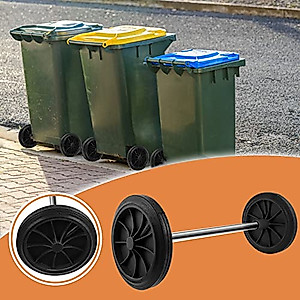 Yardwe Trash Can Wheels,1Set of Garbage Bin Wheels with Hollow Shaft arbage Bin Wheel Wastebasket Pulley Wheel Replacement Parts