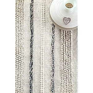 nuLOOM Amelia Striped Area Rug, 4' x 6', Ivory