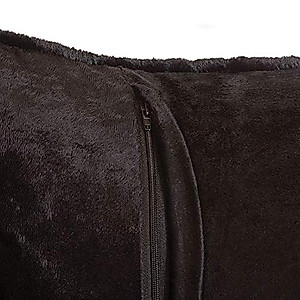 North End Decor Faux Fur Throw Pillow 18"x18" with Insert, Black Striped Mink