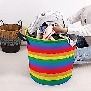 Graffiti Rainbow LGBT Gay Pride Large Laundry Basket Hamper Bag Washing with Handles for College Dorm Portable