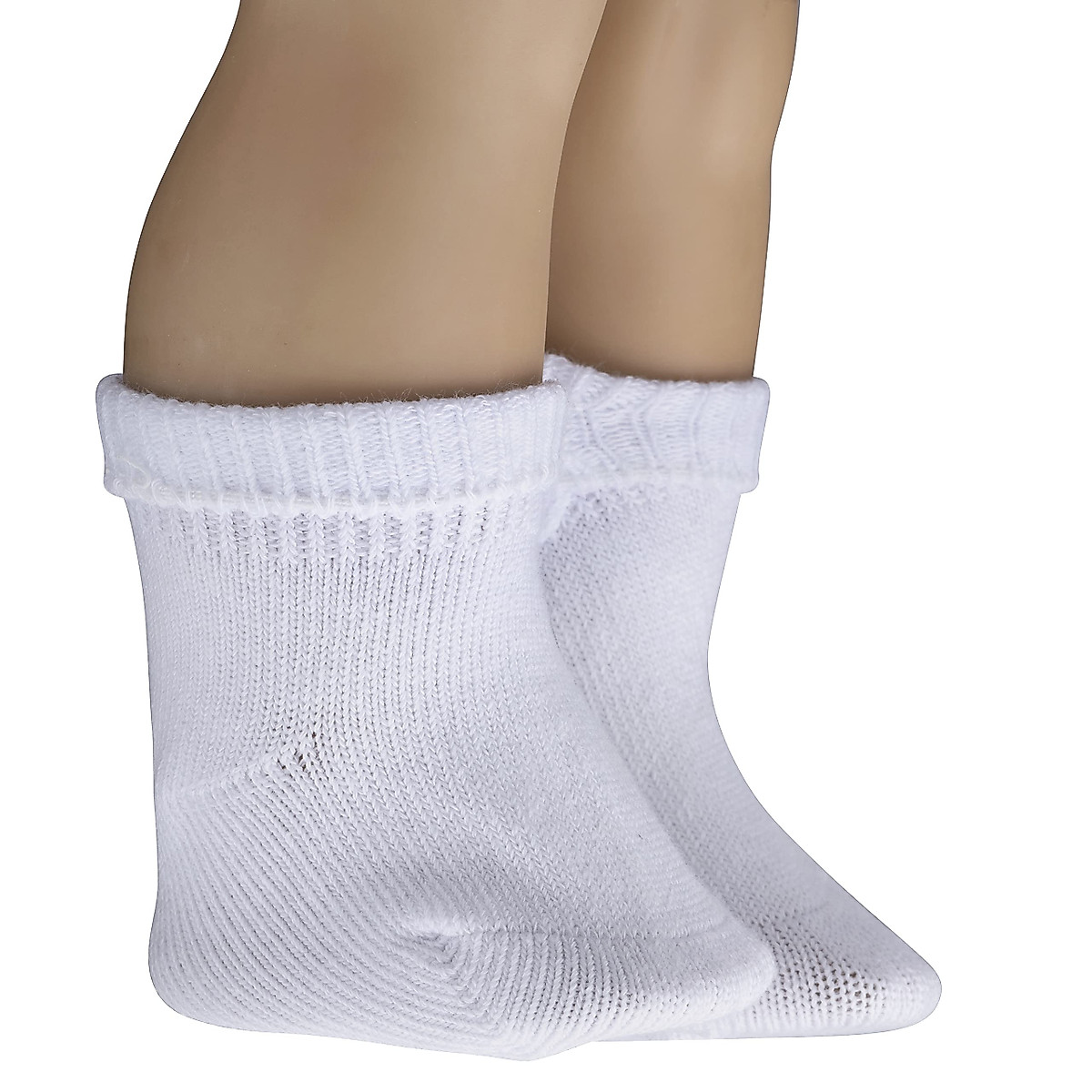 Unconditional Mom 3 Pairs of Newborn Socks - Adjustable Infant Socks with Velcro - Baby Socks 0-3 Months - White Cotton Organic Preemie Socks for Baby Boy and Girl