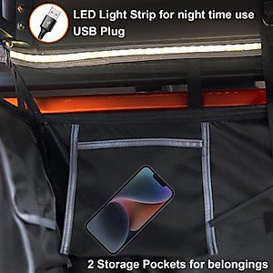 Leadwin Naturnest Car Side Tent, Pop Up Camping Privacy Shower Tent, LED Light Strip, Waterproof, UV Protection