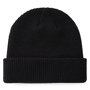 Connectyle Classic Men 's Warm Winter Hats Thick Knit Cuff Beanie Cap Daily Beanie Hat Black , 55 60cm