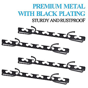 Space Saving Hangers Magic Hanger Closet Space Saver Organizers and Storage Wardrobe Space Saving Clothes Hangers Space Saving Hangers for Clothes Hanger Organizer (Black-Metal)