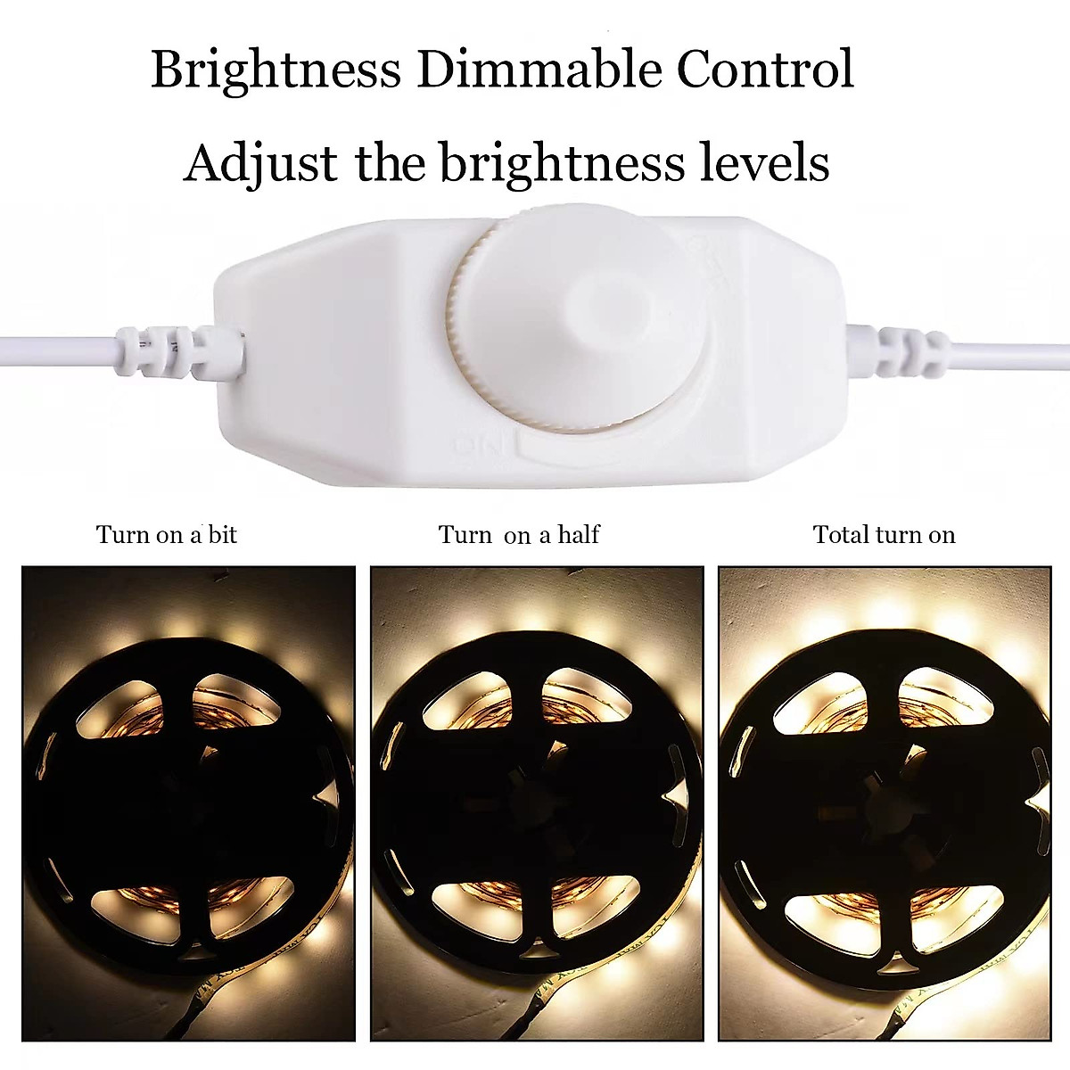ZHPINGMX 2 Pack LED Strip Light Dimmer Switch, DC 12V-24V LED Brightness Adjustable Controller for Strip Lights,LED Rope Light 3528,5050,5630
