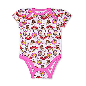Disney Toy Story Girls’ 5 Pack Short Sleeve Bodysuit for Newborn and Infant – Pink/Blue/White/Grey