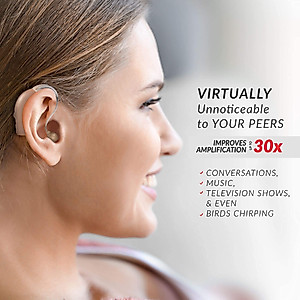 MSA 30X Sound Amplifier BTE PSAD | 30X Amplification | Recharging Station, 6 Silicone Tips & 1 Cleaning Brush | Unisex | Right or Left Ear | Pack of 1