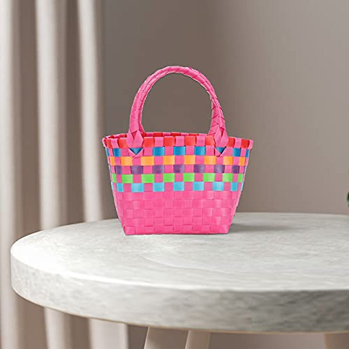 Cabilock Wicker Storage Basket Hand Woven Storage plastic shopping bag plastic baskets containers women beach bag Basket Beach Woven Baskets