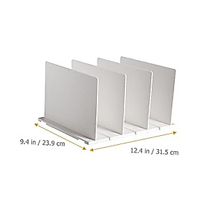 FONDOTIN Partition Plate Cabinet Divider Shelving Clothes Divider Book Shelf Dividers Bookshelf Dividers Wardrobe Organizing Dividers Clear Shelf Closets Shelf Dividers Plastic White