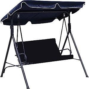 Replacement Swing Seat Cover, 600D Oxford Cloth Waterproof 2/3 Seat Patio Swing Seat Replacement Covers for Outdoor Porch Garden Yard Swings (Beige/58.26’’x19.68’’x19.68’’)