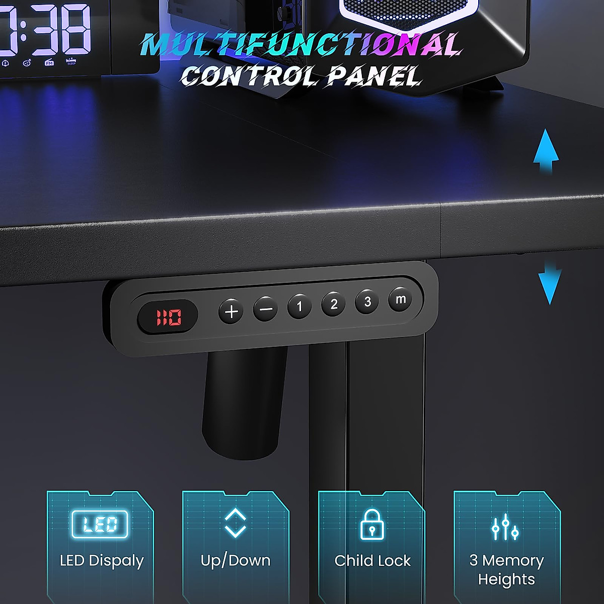 SIAGO Electric Standing Desk Adjustable - 48 x 24 Inch Sit Stand up Desk with Cable Management - 3 Memory Preset Adjustable Height Desk Computer Home Office Desk