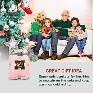 Catalonia Pink Sherpa Throws Blanket for Girls, Super Soft Comfy Fuzzy Micro Plush Fleece Snuggle Blanket for Sofa Couch TV Bed Reversible Match Color All Seasons, 50"x60", Tone to Tone