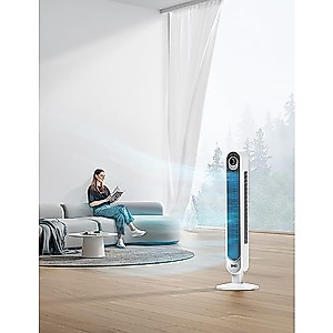 Dreo Tower Fan 42 Inch, Quiet Oscillating Bladeless Fan with Remote, 6 Speeds, 4 Modes, LED Display, 12H Timer, White Floor Standing Fan Powerful for Indoor Home Bedroom Office Room