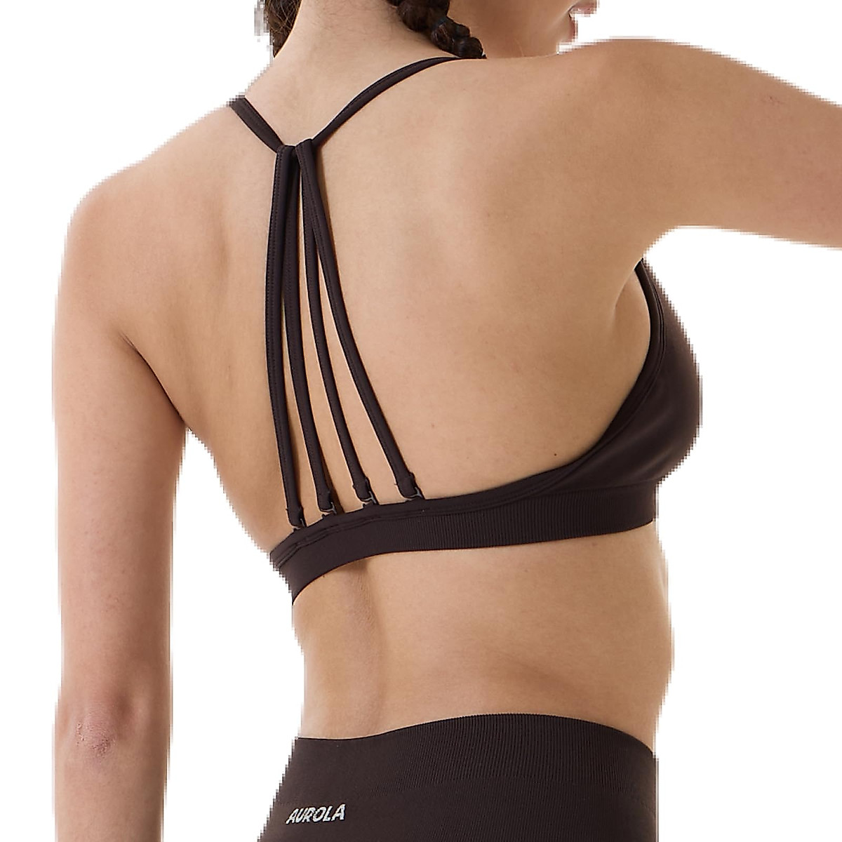 AUROLA Seamless Mercury Workout Sports Bras for Women Athletic Removable Adjustable Backless Minimal Top