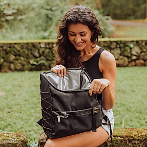 PICNIC TIME ONIVA - a Brand - OTG Traverse Backpack Cooler, Soft Cooler Backpack, Hiking Backpack, (Black)