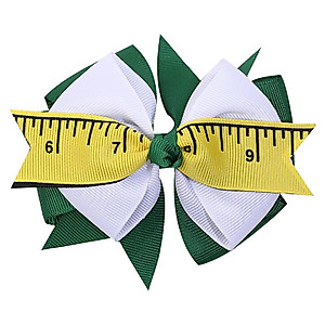 AsggBah 3pcs Back to School Pencil Bow Hair Clips Colorful Grosgrain Hairgrips Alligator Clips for First Day of School Toddler Kids Kindergarten Pupils Students Hair Accessories