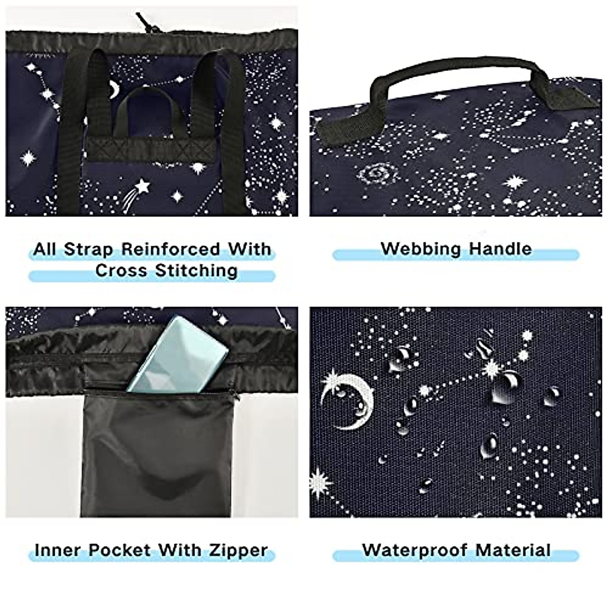 Space Galaxy Constellation Laundry Bag Backpack Bags Mesh Wash Laundry Bags Dirty Clothes Organizer for College,Travel,Camp,Dorm Essentials