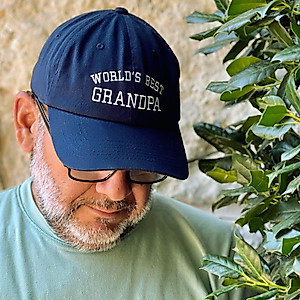 Prfcto Lifestyle World's Best Grandpa Dad Hat - Navy Baseball Hat - Unisex