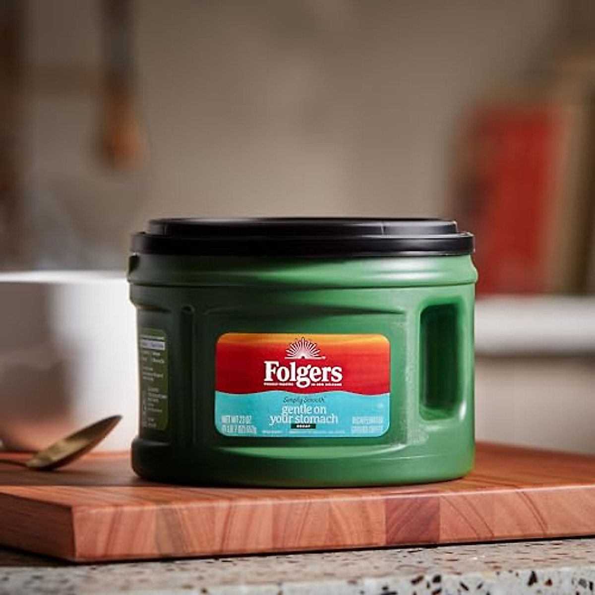 Folgers Simply Smooth Decaf Mild Roast Ground Coffee, 23 Ounces (Pack of 6)