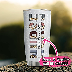 wowcugi Personalized Tumbler Best Nurse Ever Tumblers America Flag Pride 20oz 30oz Insulated Appreciation Week Christmas Birthday Ideas Gifts (Nurse 1)