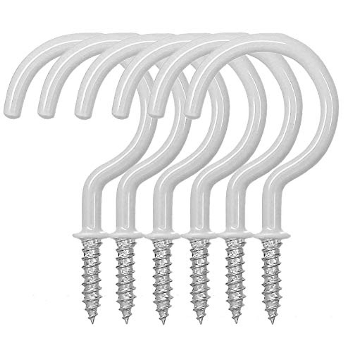 Fjiangyi Pack of 40 Utility 1-1/2 inch Ceiling Hooks Vinyl Coated Screw-in Wall Hooks Plant Hooks Hangers Kitchen Hooks Cup Hooks for Indoor & Outdoor Use