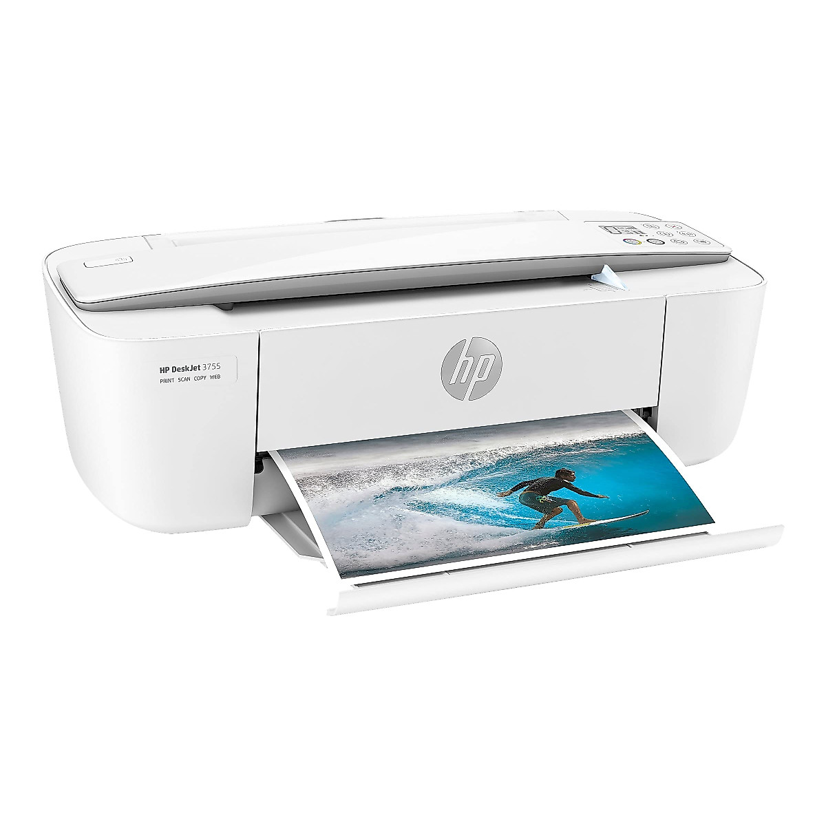 HP DeskJet 3755 Compact All-in-One Wireless Printer, HP Instant Ink, Works with Alexa - Stone Accent (J9V91A)
