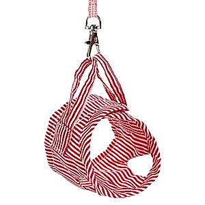 Small Pet Harness with Leash Outdoor Walking Comfort Adjustable Stripe Vest Lead Rope for Guinea Pig Hamster Ferret Baby Hedgehog Dutch Pig Red S Size