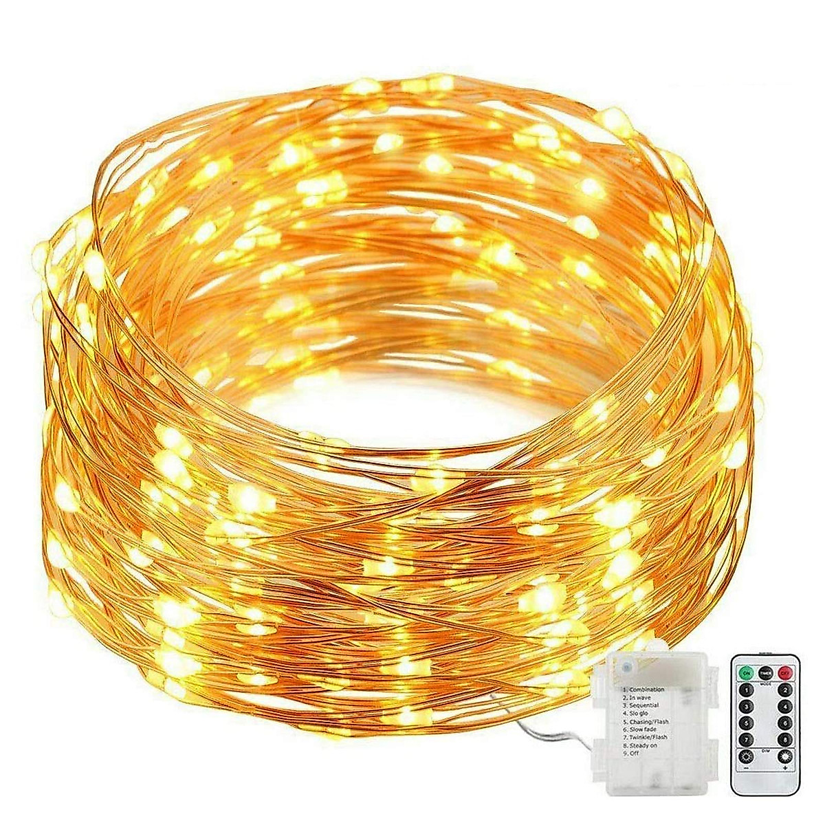 Lxcom Lighting Fairy String Lights 6.56Ft 280leds 14 Strands Battery Operated Copper Wire Branch Lights 8 Modes Waterfall Twinkle Lights with Timer Decorative Light for Home Festival Decor(Warm White)