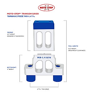 MOTO-STOP transom saver 4 13/16" Trim Rod Spacing skeleton - 2 piece. For motors with 2 trim rods, kit includes steering clips and a canvas bag.