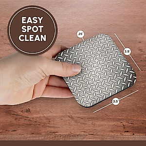 3dRose Gray Steel Diamond Plate Industrial Pattern - Soft Coasters, Set of 8 (CST_219468_2)