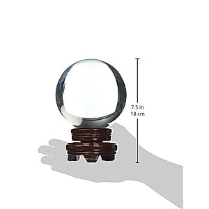 Amlong Crystal Crystal Ball 130mm (5 inch) Including Wooden Stand and Gift Package