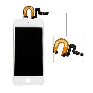 Full Screen Replacement for iPod Touch 5th 6th 7th Generation LCD Screen丨The Whole Display Assembly Metal Frame with Free Repair Tools (White One-Pack)