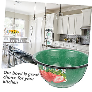 Operitacx Thickened Enamel Bowl Japanese Ramen Bowls Rice Bowls Japanese Pasta Accessories Enamel Popcorn Bowl Kneading Dough Bowl Instant Noddle Bowl Lunch Supply Soup Bowl Food Accessories
