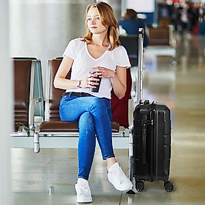 Luggage Sets 3 Piece, ABS+PC Hard Case Lightweight Suitcase Set, with TSA Lock and Spinning Silent Wheels, Large Suitcase (20/24/28)，Black