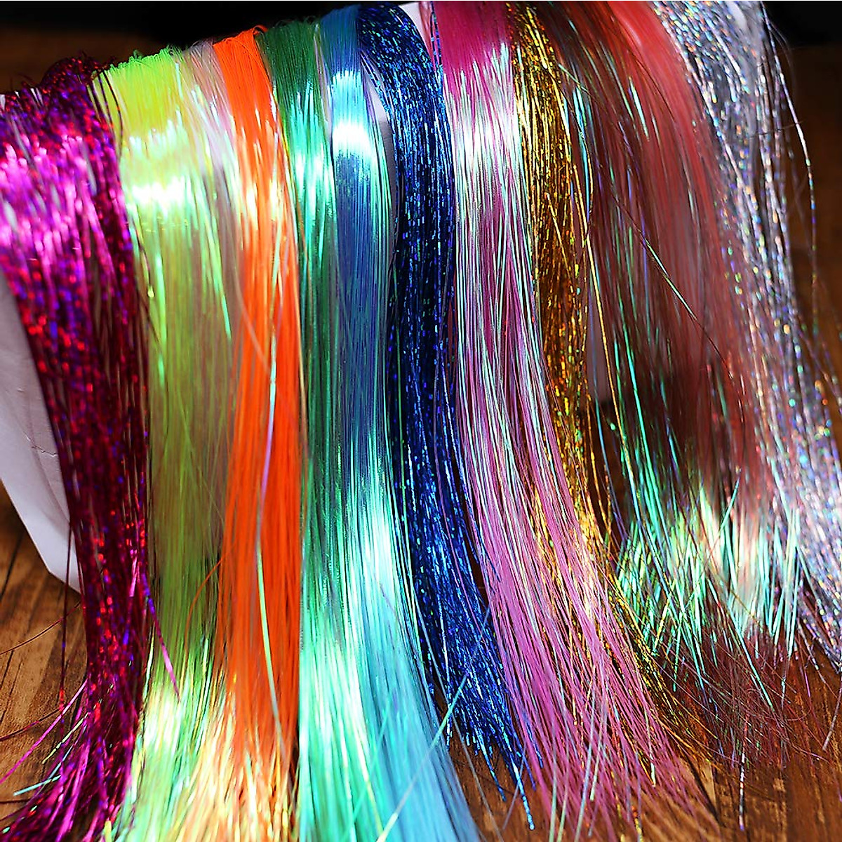 Fly Tying Materials 12 Colors Krystal Flash Ripple Flashabou Flies Fishing Lure Making Supplie