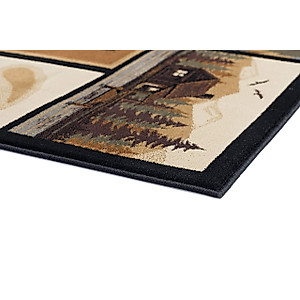 Tayse Northern Wildlife Multi-Large Color Area Rug for Living Room & Bedroom & DiningRoom - Cabin, Lodge and Farmhouse Style Rustic Indoor Carpet, 8'9'' x 12'3'', NTR6660 9x12