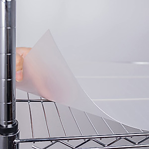 HooTown 5 Sheets Wire Shelf Liners Fit Wire Shelving Size 24 Inch x 14 Inch, Clear Frosted Hard Plastic Protector Mats for Metal Stainless Steel Garage, Cabinets, Kitchen Shelves, Shoe Rack