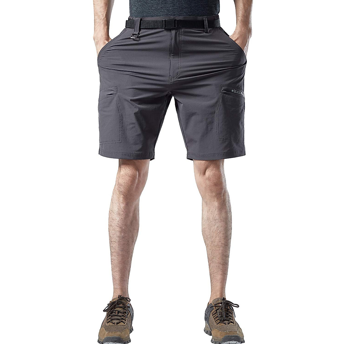 ROXJOURNEY Men's Hiking Shorts Quick Dry Lightweight Outdoor Sports Hiking Shorts Stretch Quick Dry Shorts with Pockets (XX-Large, Gray)