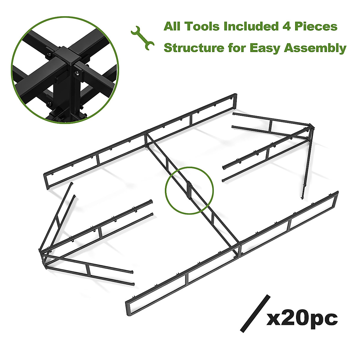 VTWAZAST King Box Spring Only, 5 Inch Low Profile Heavy Duty Metal Structure with Easy Clean Fabric Bed Cover, Non-Slip, Noise Free, Easy Assembly
